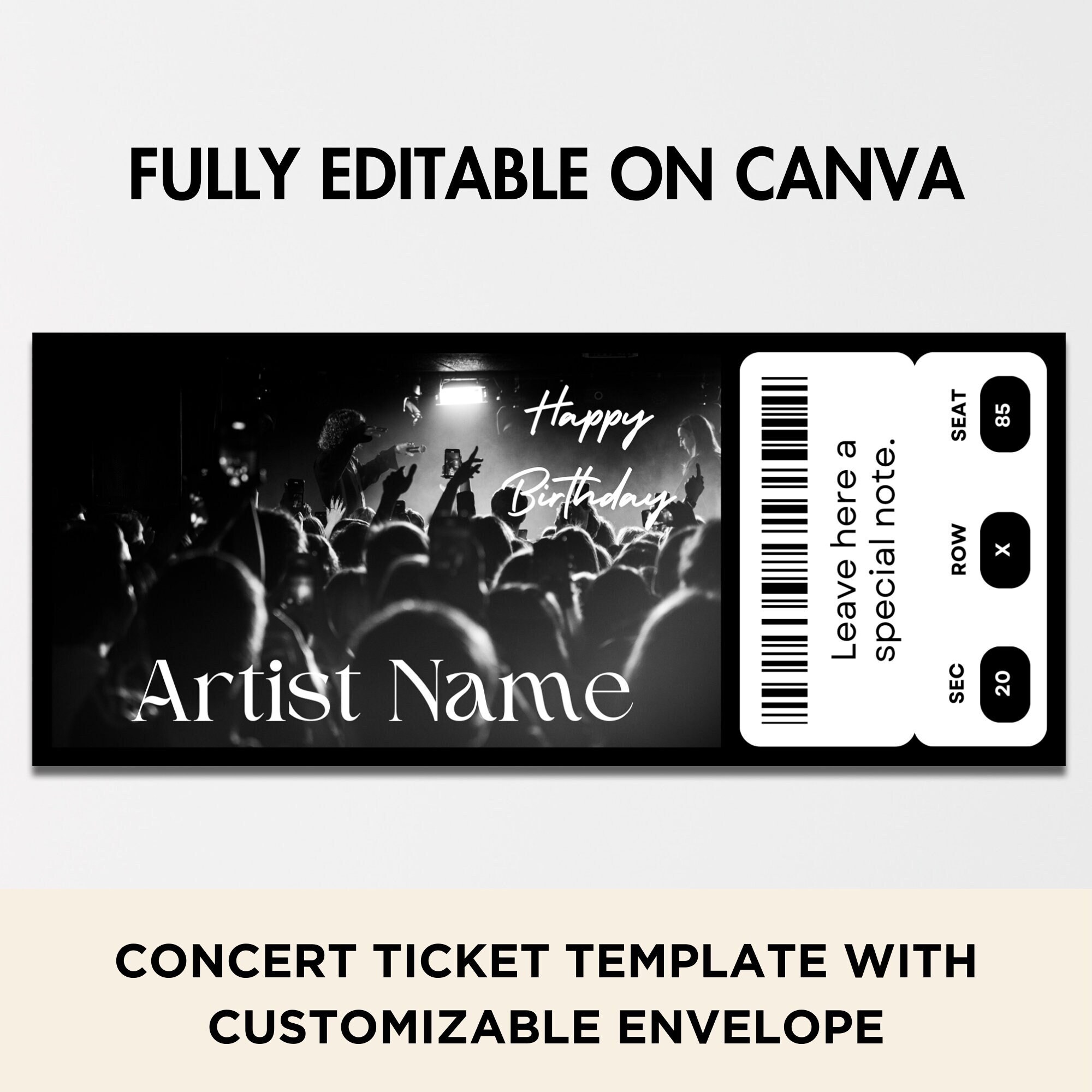 Concert Ticket Template, Concert Tour Ticket, Live Concert Tickets ...