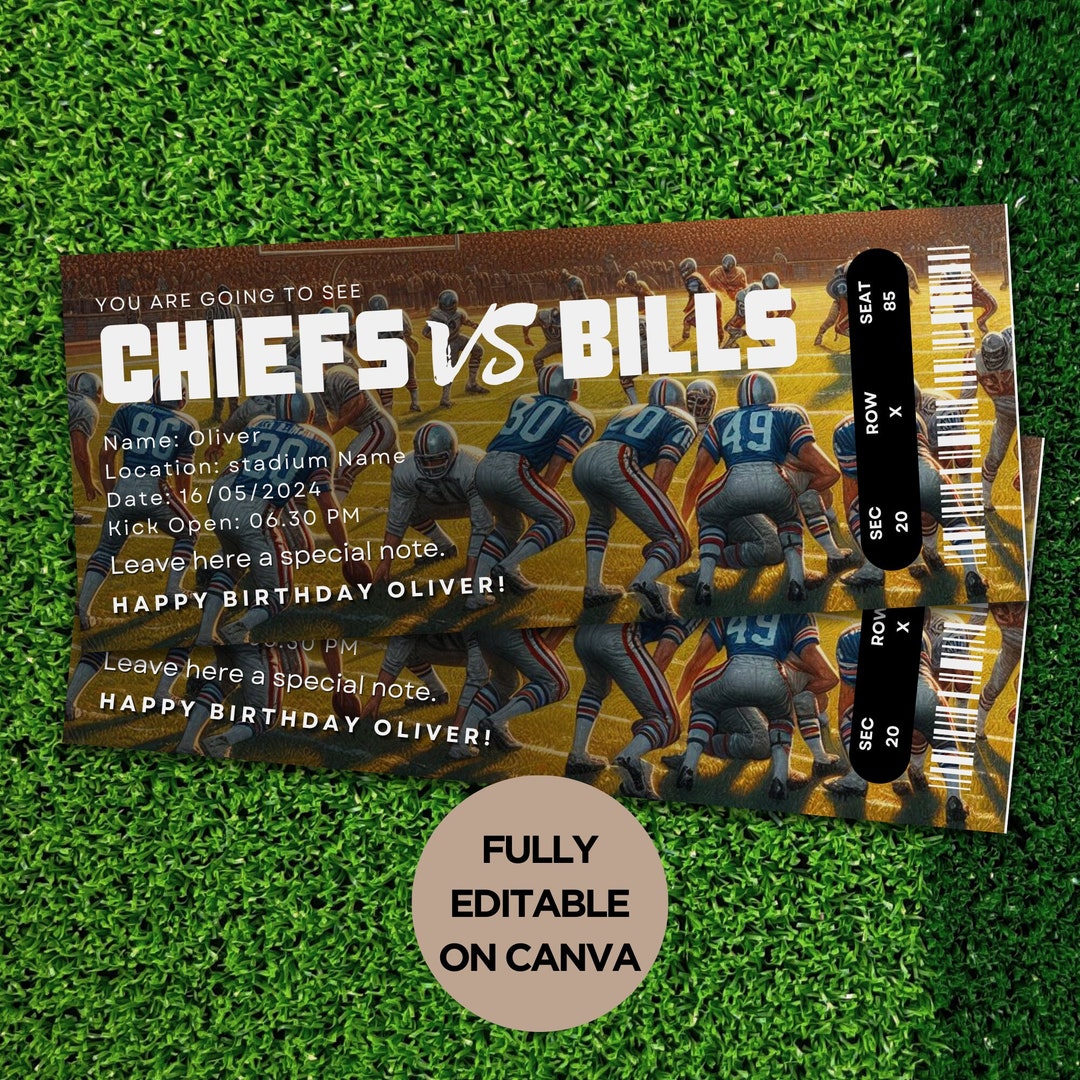 Nfl Ticket Template, Event Ticket, Football Game Ticket, Sports Event ...