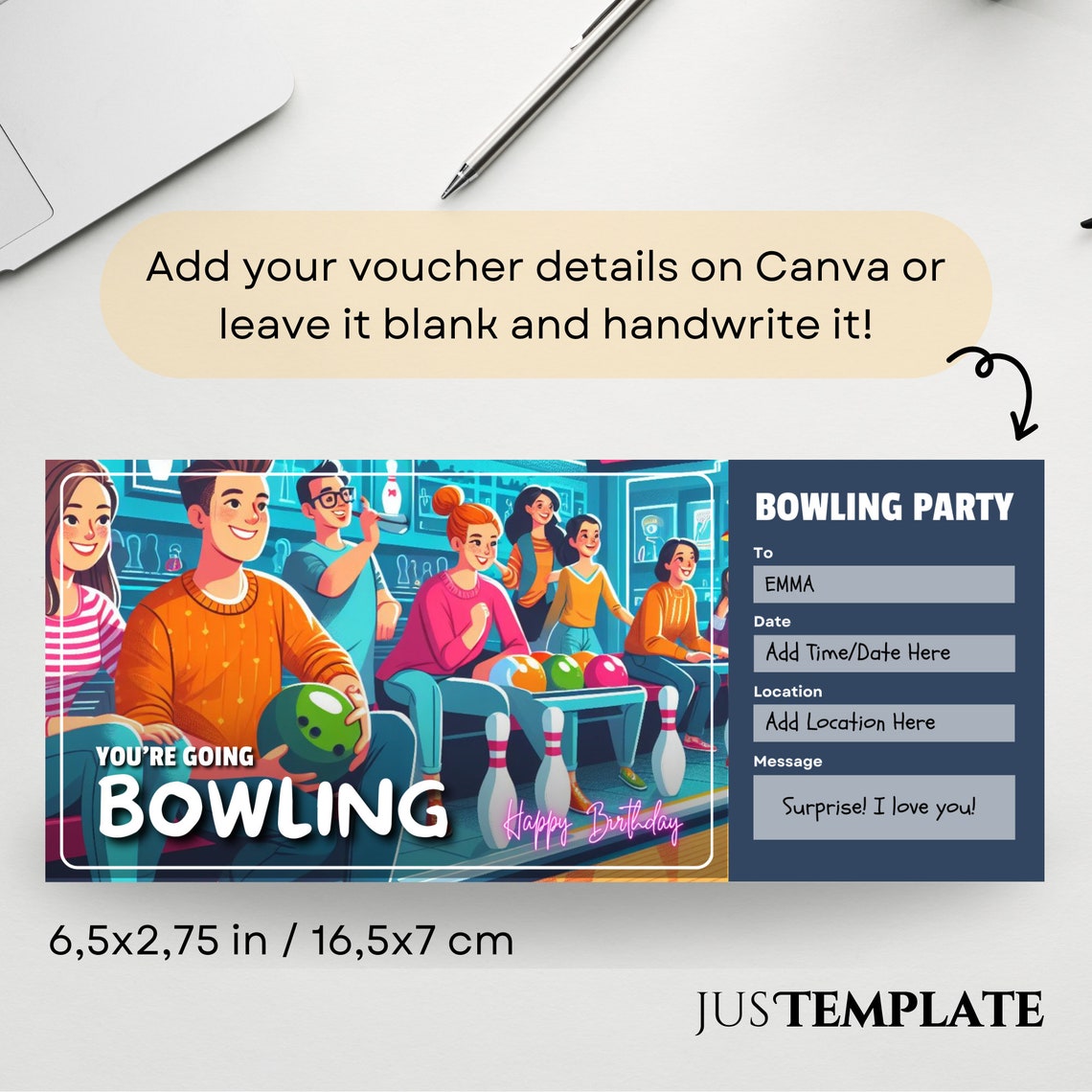 Bowling Birthday Invitation, Bowling Party Invite, Bowling Coupon ...