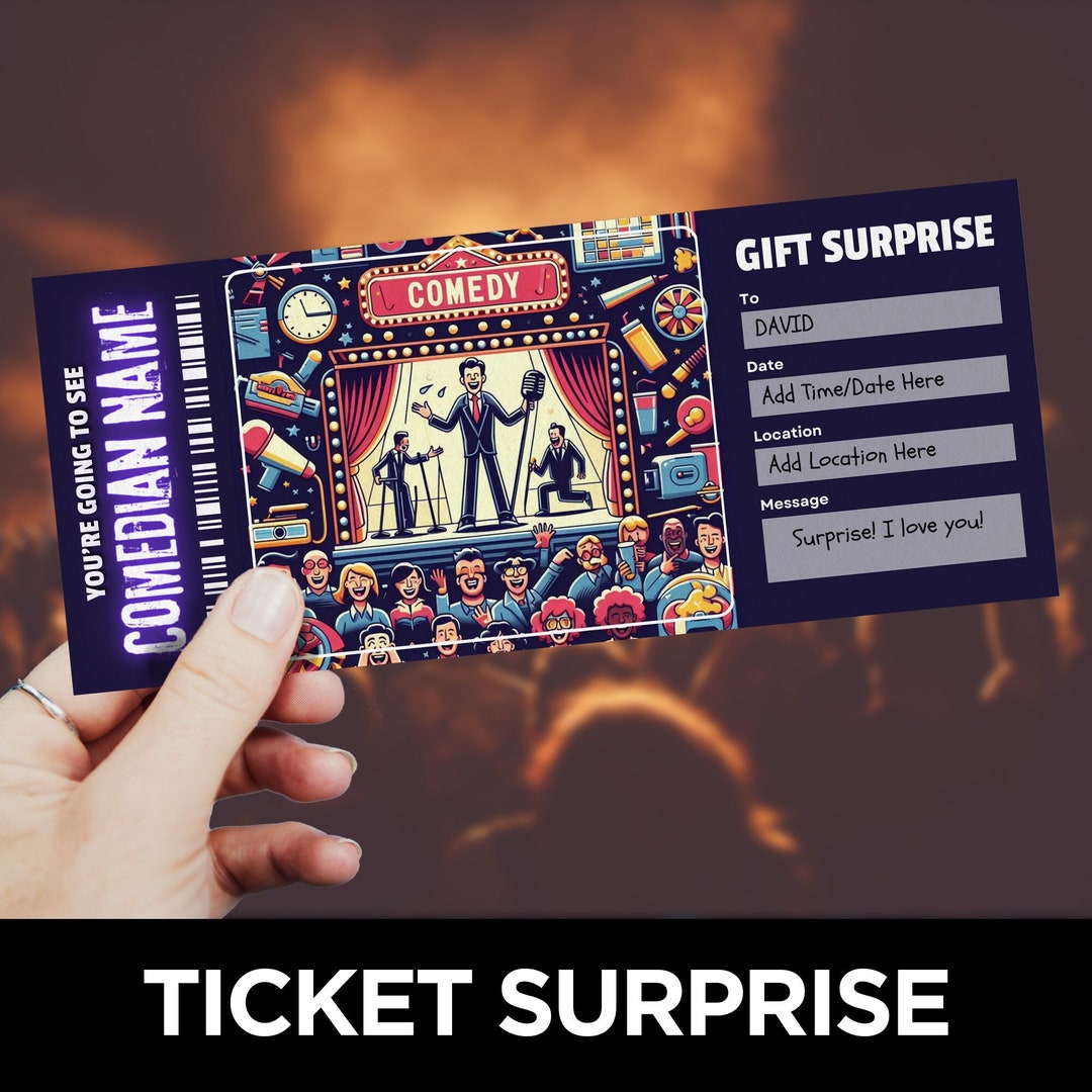 Comedy Show Ticket Template, Stand up Comedy, Event Ticket, Theater ...