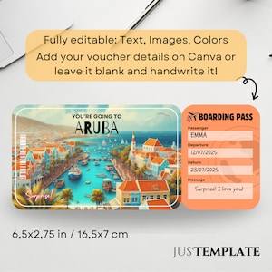 Aruba Boarding Pass, Trip Surprise, Plane Ticket Template, Boarding ...