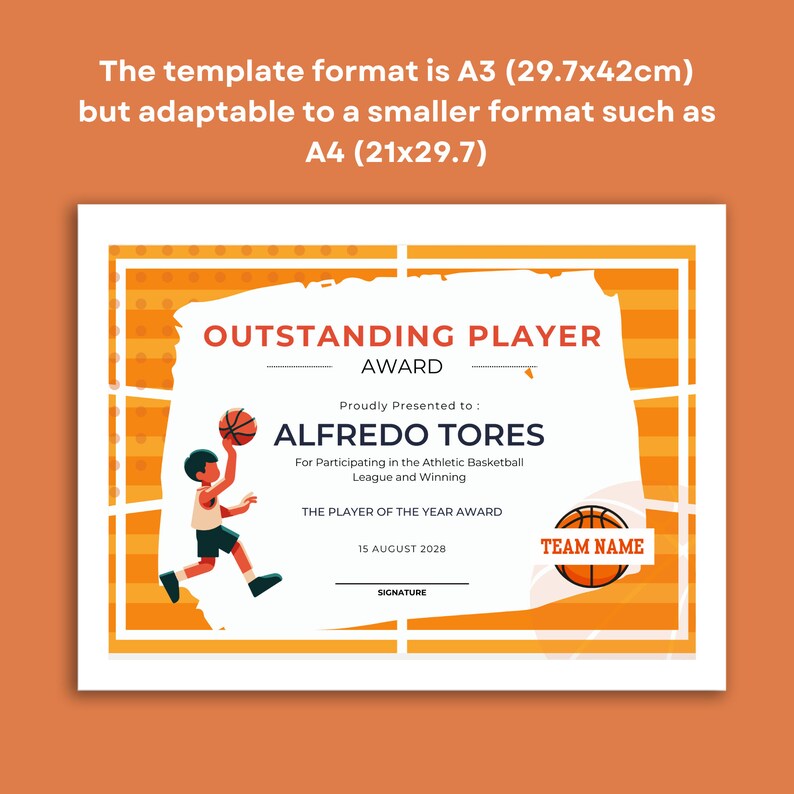 Editable Basketball Awards, Basketball Certificate, Award Certificates ...