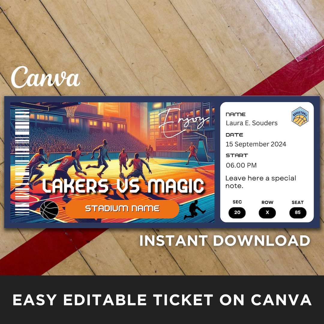 Basketball Game Tickets, Basketball Invite, Sports Event Ticket, Coupon ...