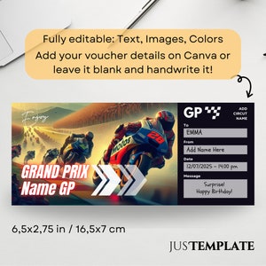 Editable Moto GP Ticket Template, Grand Prix Invitation, Moto GP Race ...