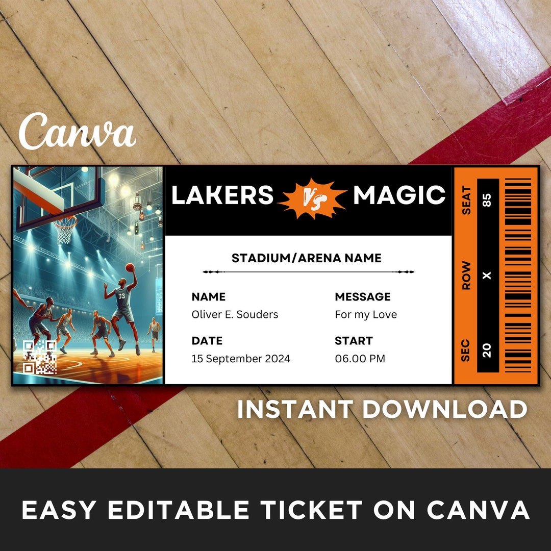 Basketball Game Tickets, Basketball Invite, Sports Event Ticket, Coupon ...