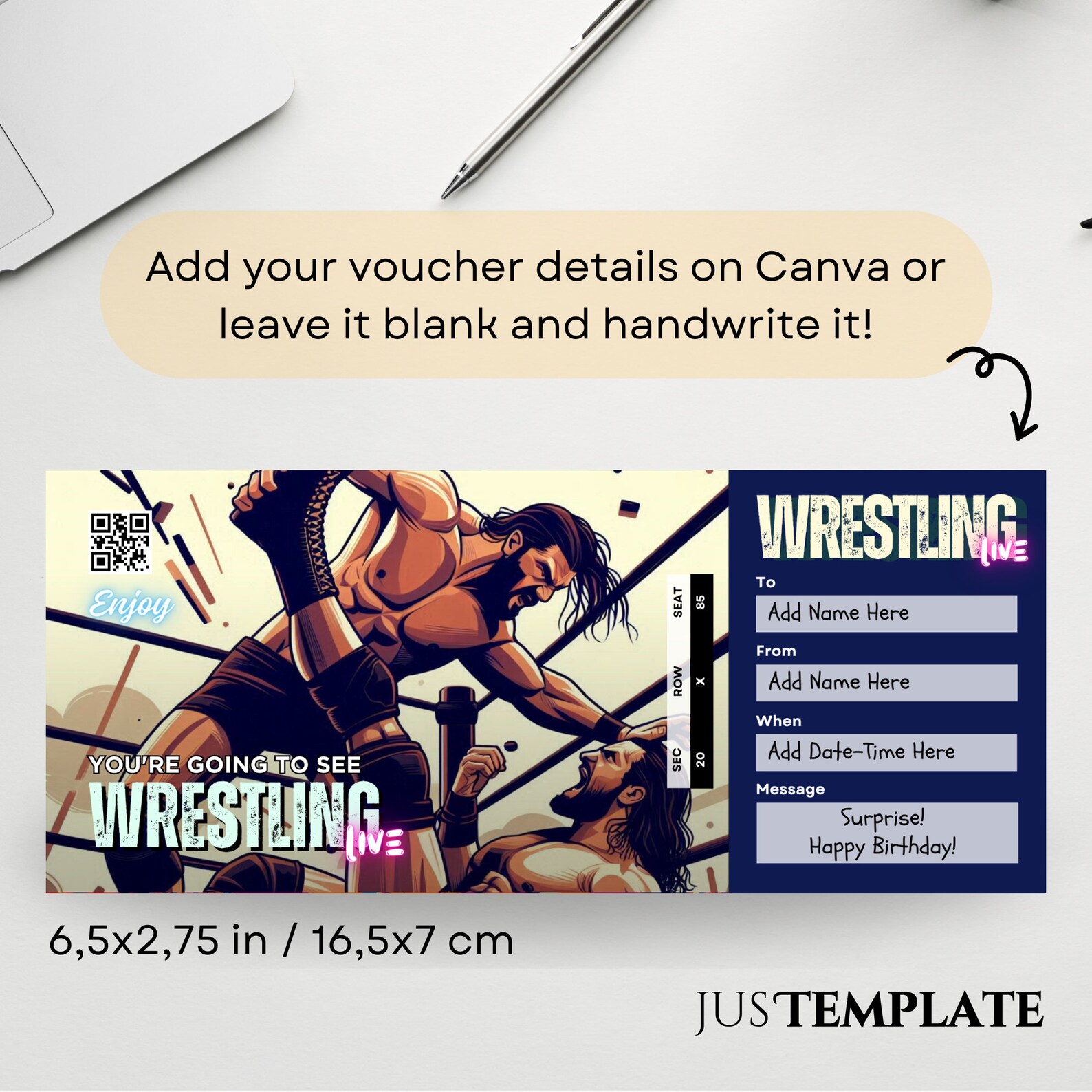 Printable Wrestling Tickets Template, WWE Ticket, Raw Ticket ...