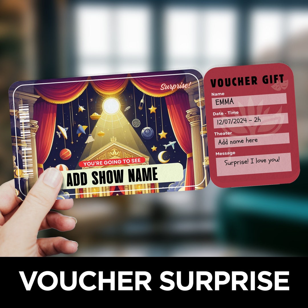 Theatre Ticket, Theatre Voucher, Show Tickets, Event Surprise, Gift ...