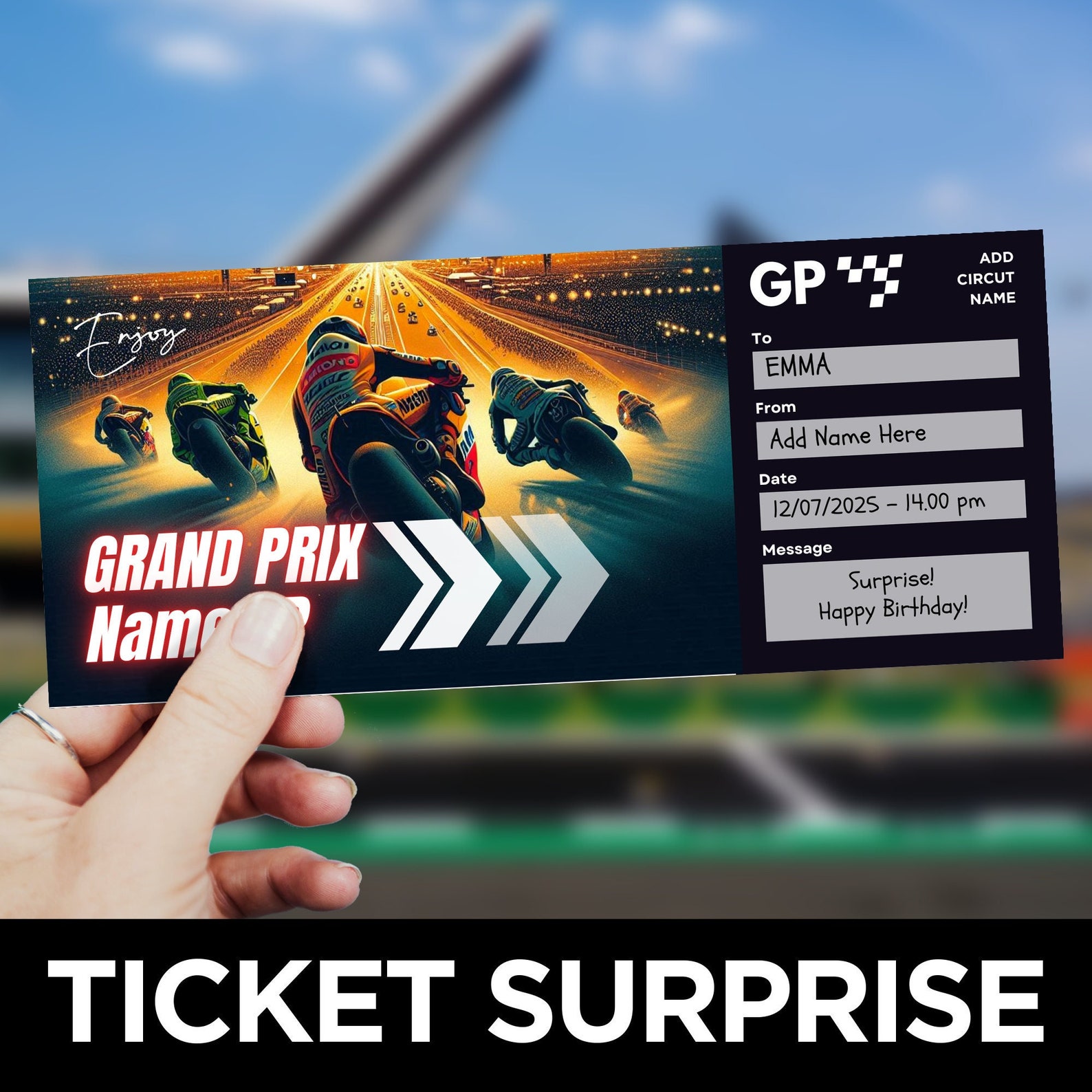 Editable Moto GP Ticket Template, Grand Prix Invitation, Moto GP Race ...