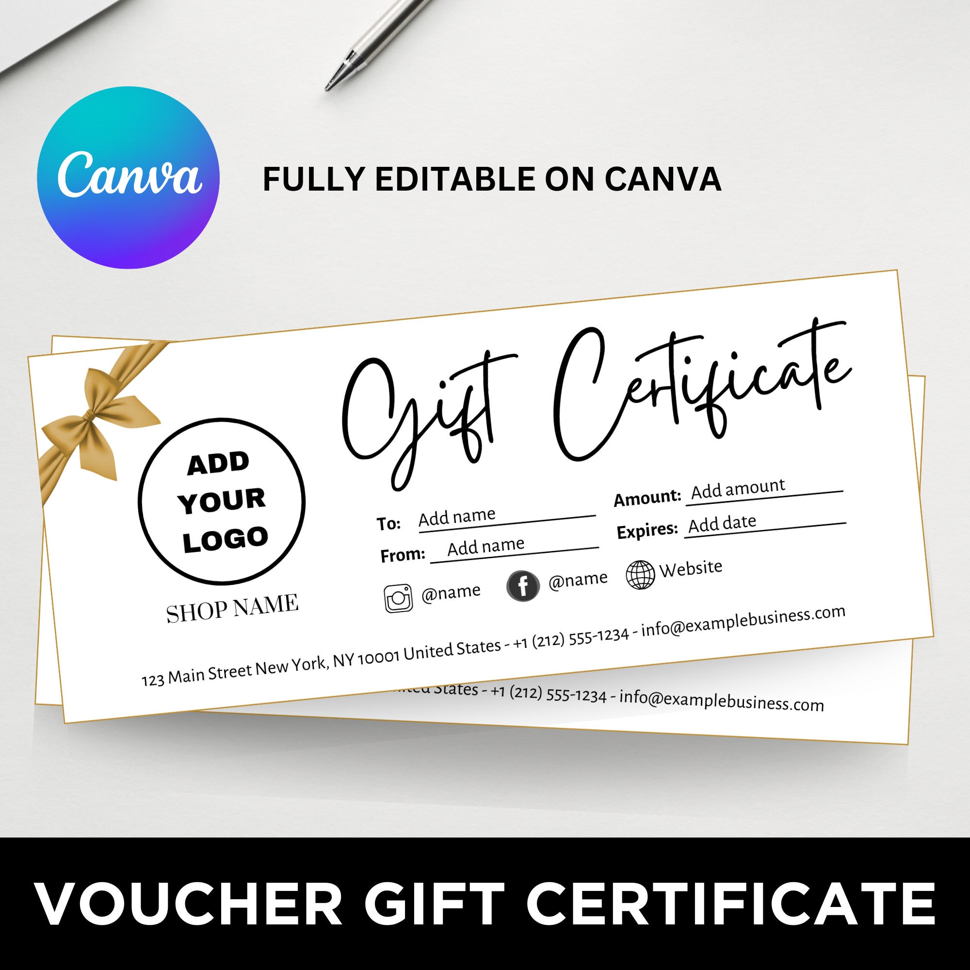 Voucher Gift Template, Gift Voucher Design, Printable Event Ticket ...