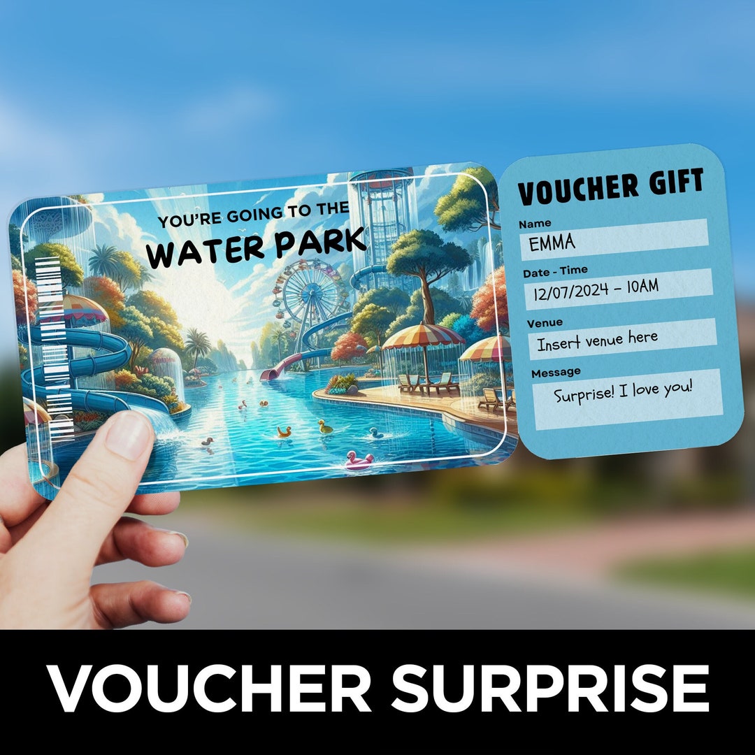 Water Park Ticket Template, Amusement Park Tickets, Admission Ticket ...