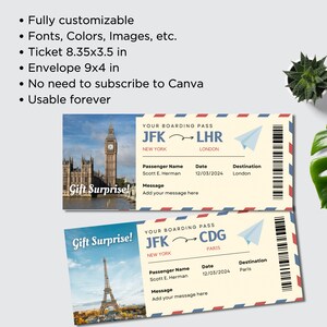 Boarding Pass Ticket Template, Plane Ticket Template, Flight Ticket ...