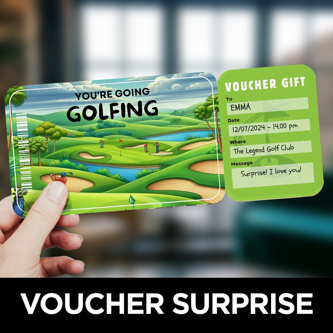 Golf Lessons, Golf Voucher, Golf Trip, Golf Gift Card, Printable Ticket ...