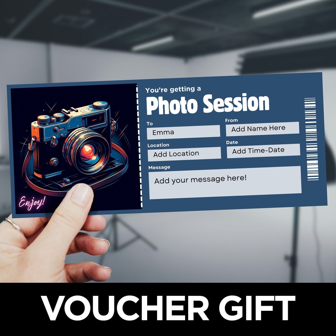 Photography Session Voucher Template, Coupon for Photos, Photo Shoot ...