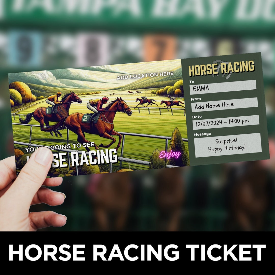 Horse Racing Ticket Template, Horse Race Voucher, Horse Lover Gift ...