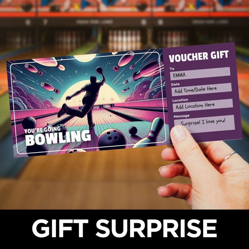 Printable Bowling Ticket, Bowling Birthday Invitation, Bowling Party ...