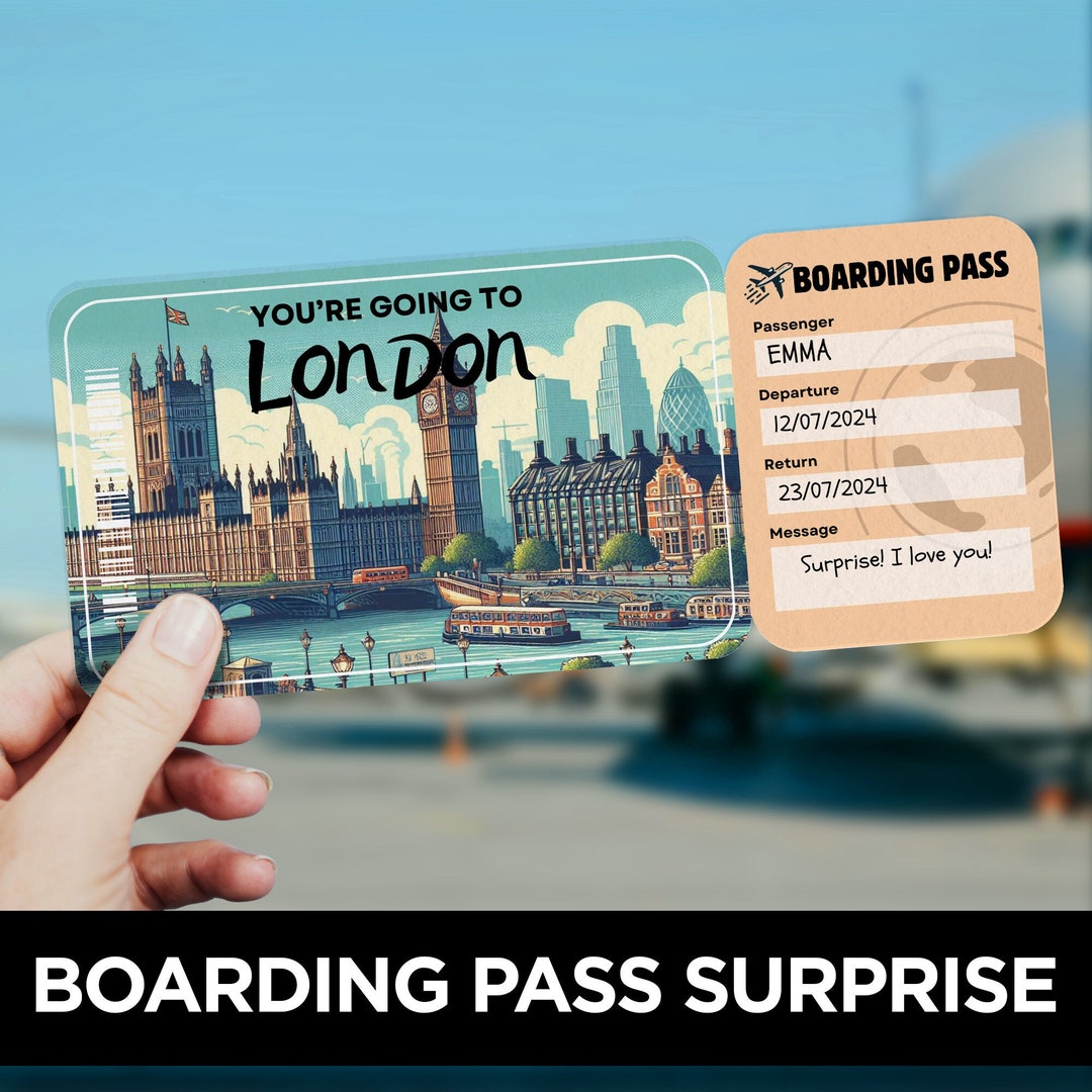 London Trip Surprise, Boarding Pass Ticket Template, Flight Boarding ...