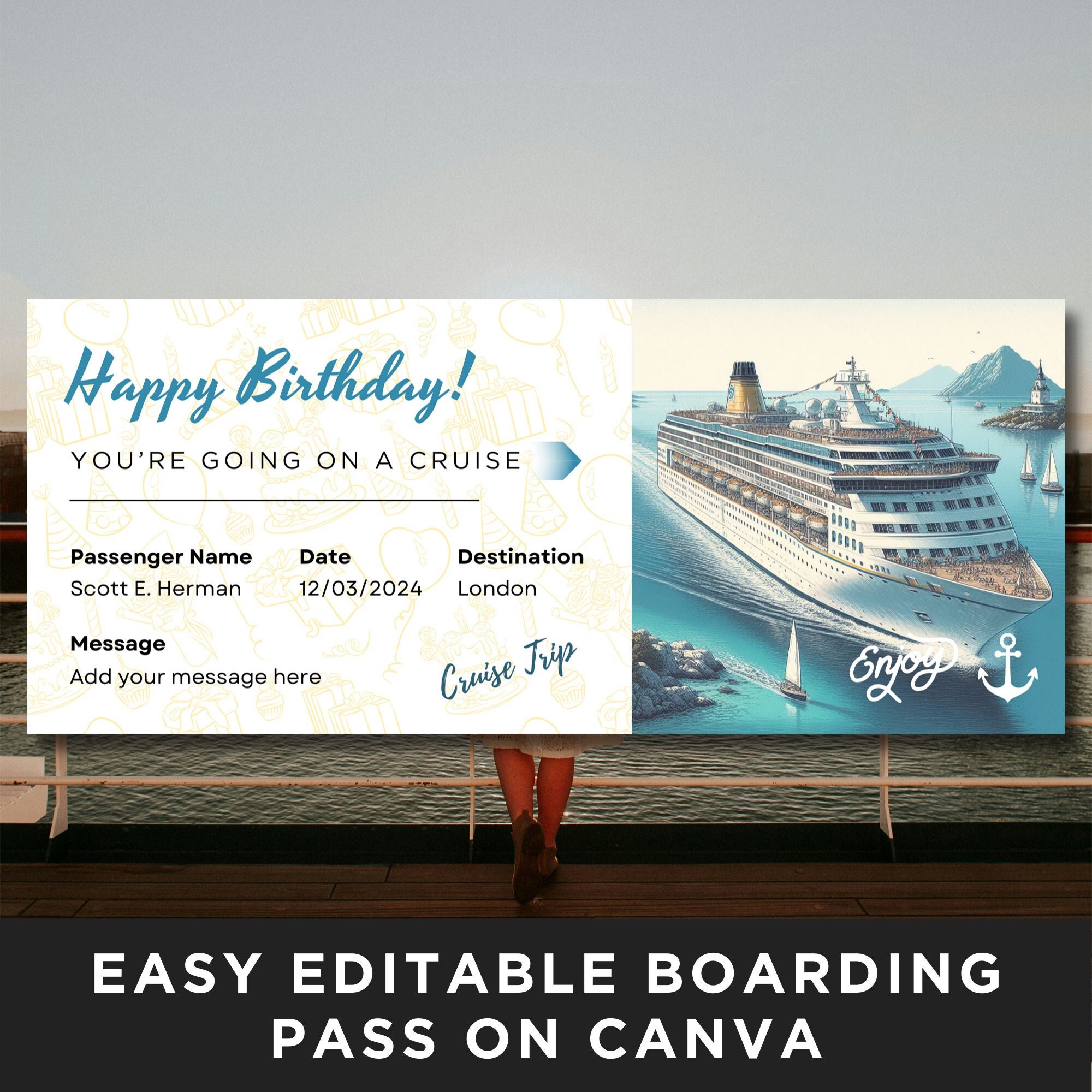 Cruise Ship Ticket, Boarding Pass, Travel Ticket, Boarding Ticket ...