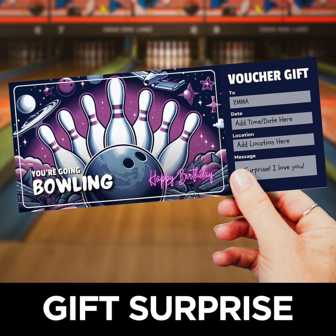 Bowling Birthday Invitation, Bowling Party Invite, Bowling Coupon ...
