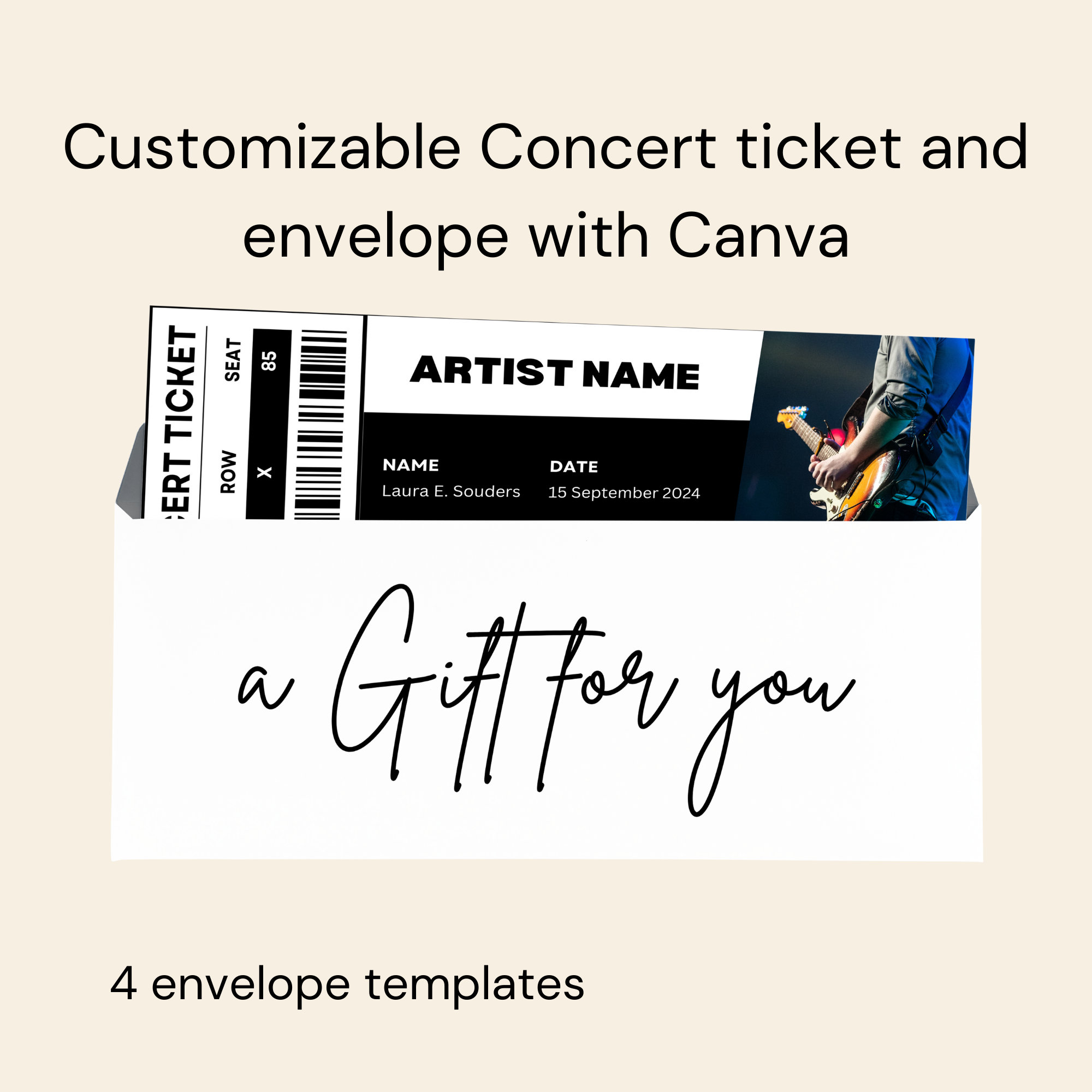 Concert Ticket Template, Event Ticket, Concert Tour Ticket, Live ...