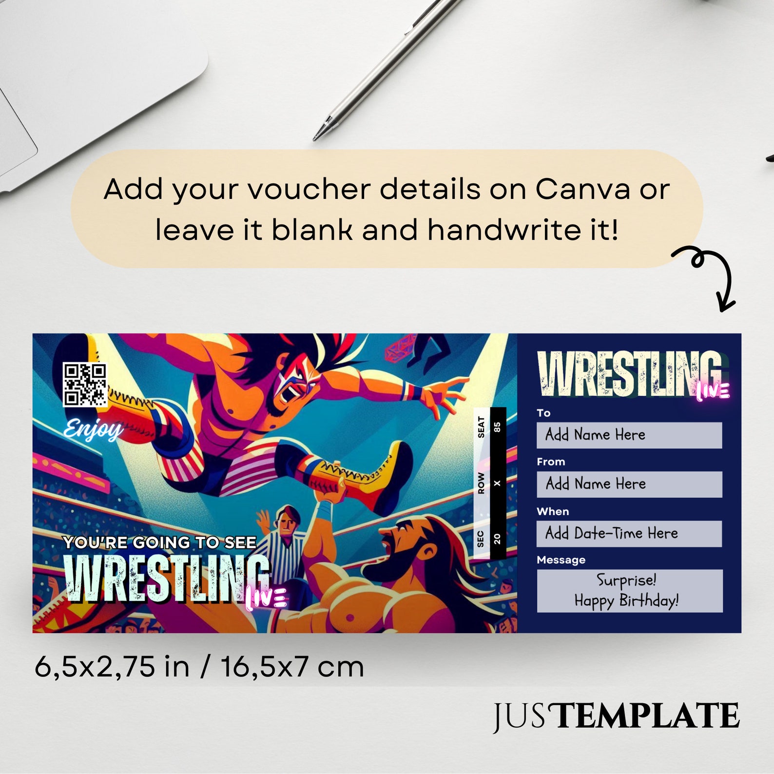 Printable Wrestling Tickets Template, WWE Ticket, Raw Ticket ...