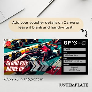 Editable F1 Ticket Template, F1 Grand Prix, Formula One Ticket ...
