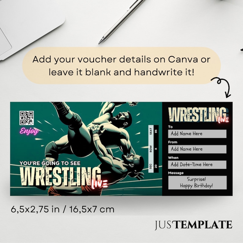 Printable Wrestling Tickets Template, WWE Ticket, Raw Ticket ...