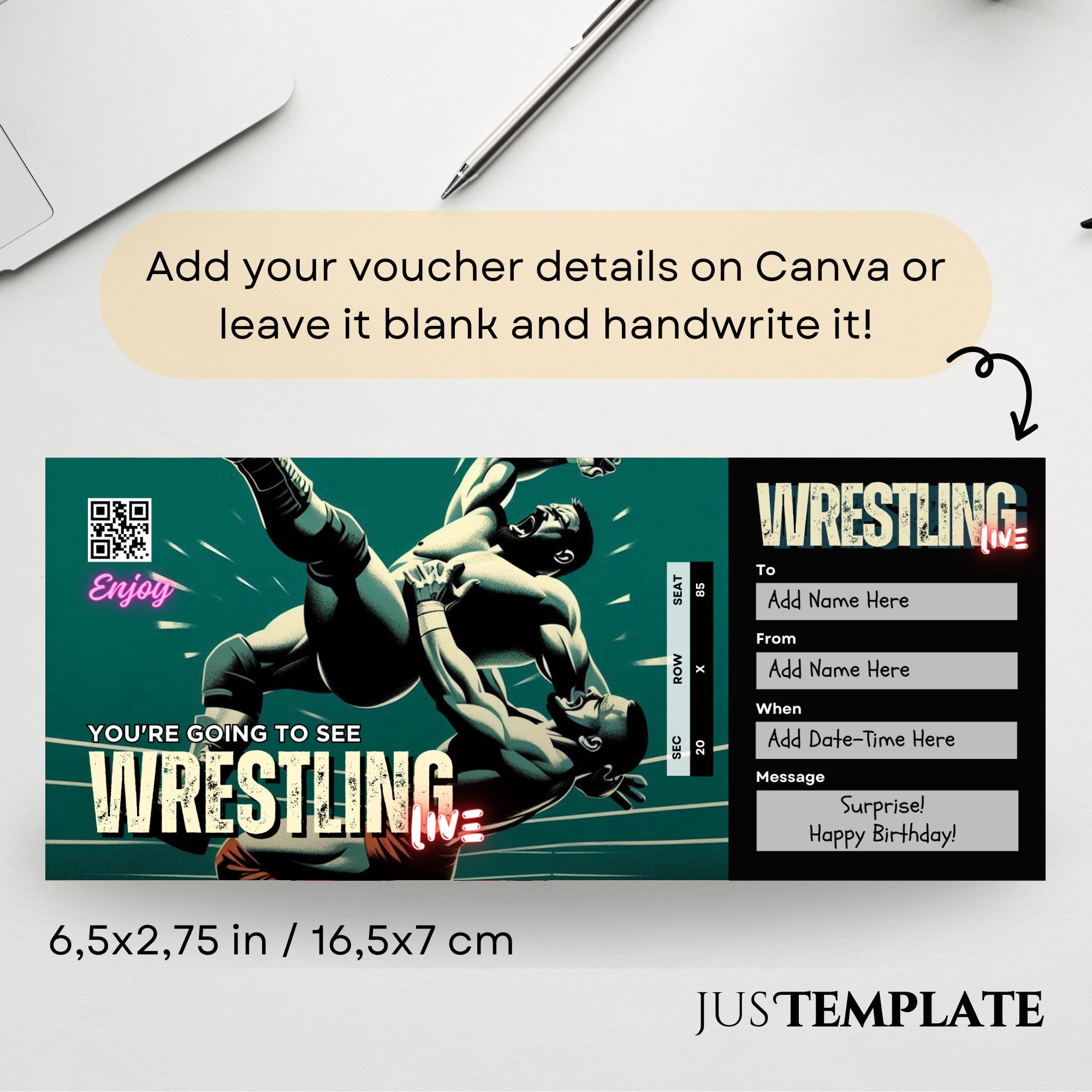 Printable Wrestling Tickets Template, WWE Ticket, Raw Ticket ...