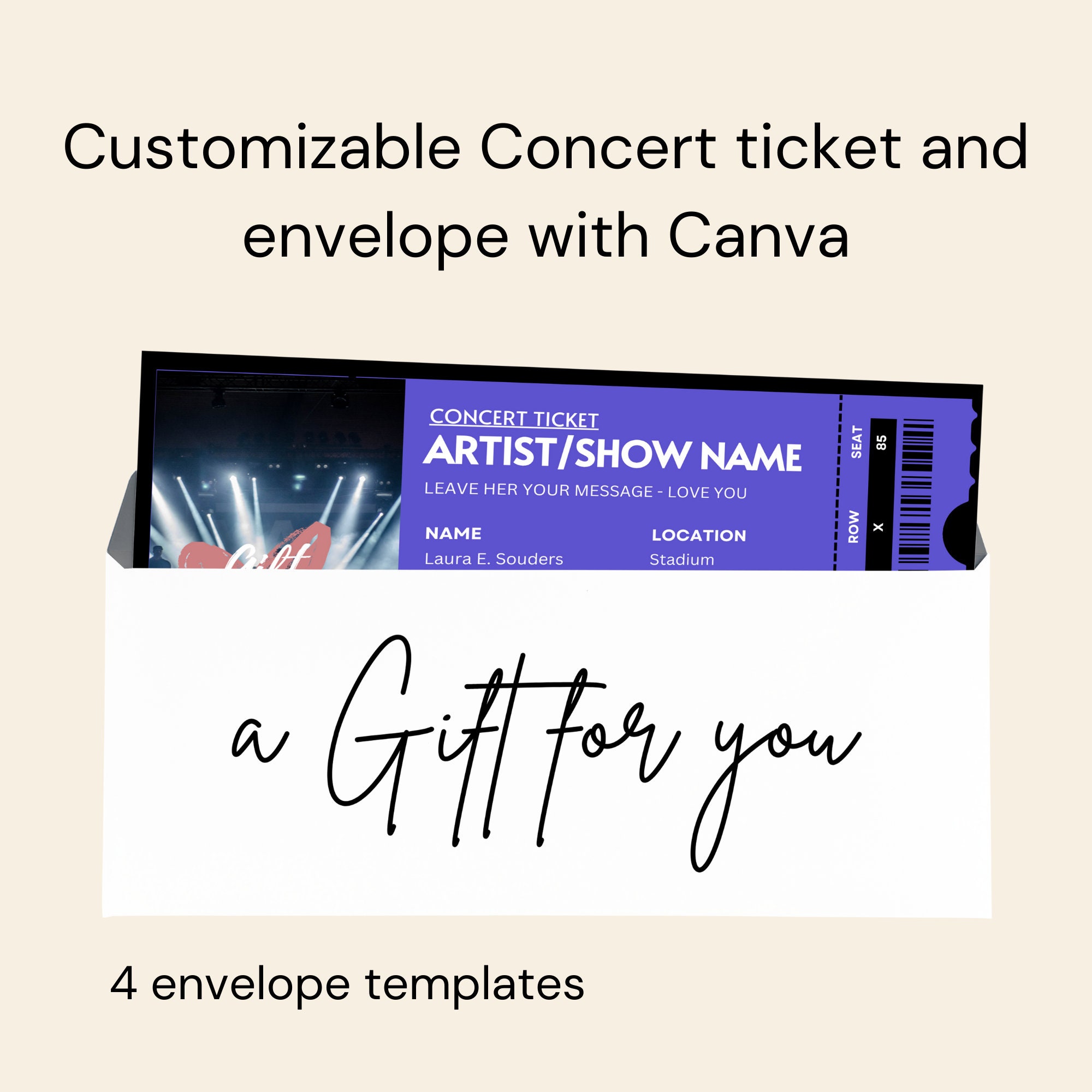 Concert Ticket Template, Event Ticket, Concert Tour Ticket, Live ...