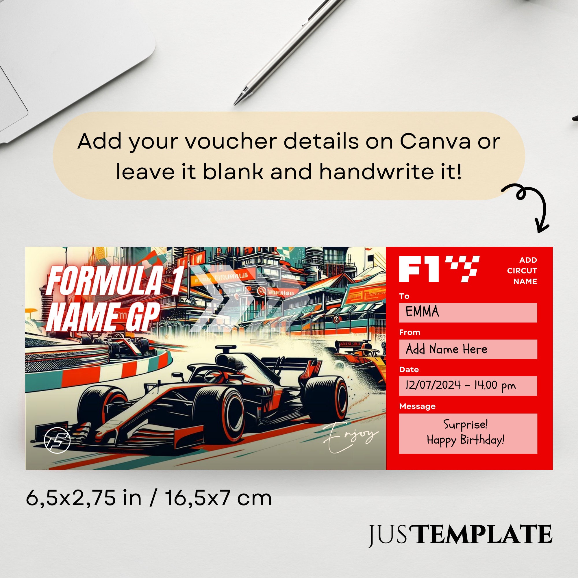 Editable F1 Ticket Template, F1 Grand Prix, Formula One Ticket ...