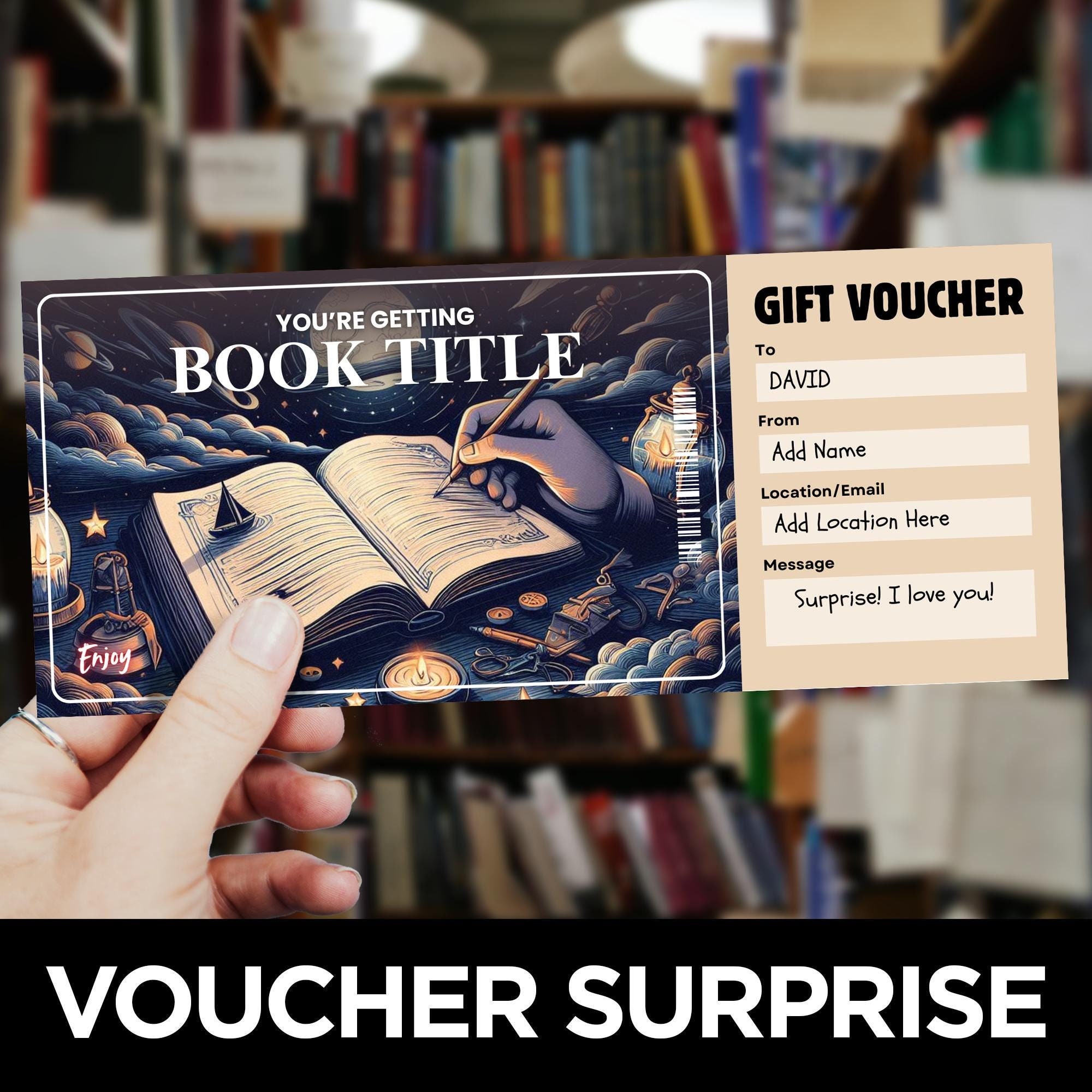 Book Voucher Template, Printable Books Coupon, Books Gift Certificate ...