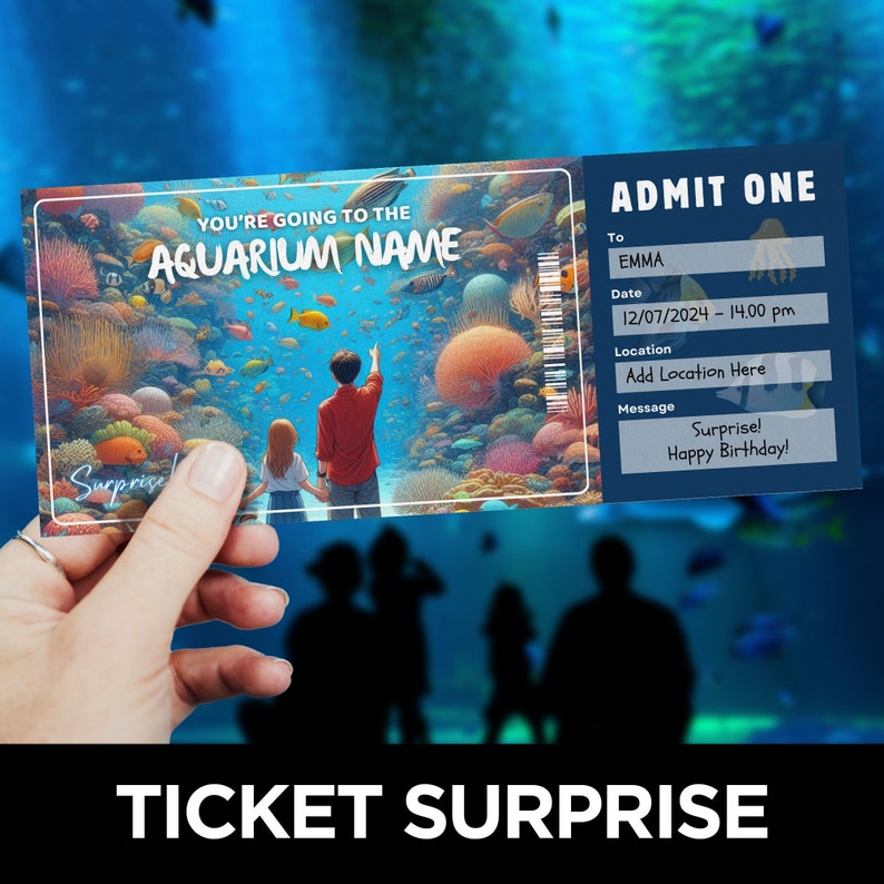 Aquarium Ticket Template, Ocean Park Ticket, Aquarium Visit Tour ...