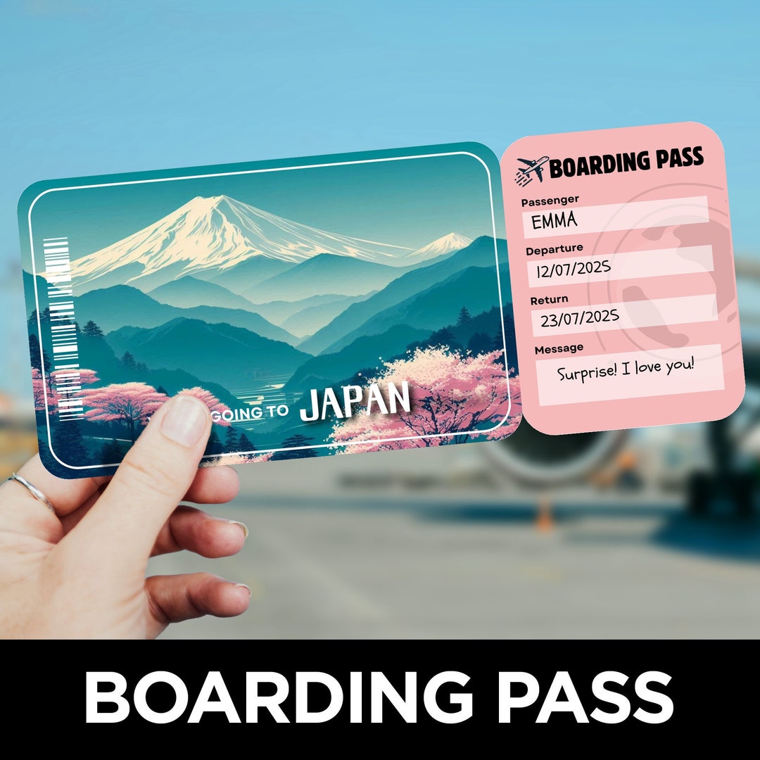 Japan Boarding Pass, Trip Surprise, Plane Ticket Template, Boarding ...