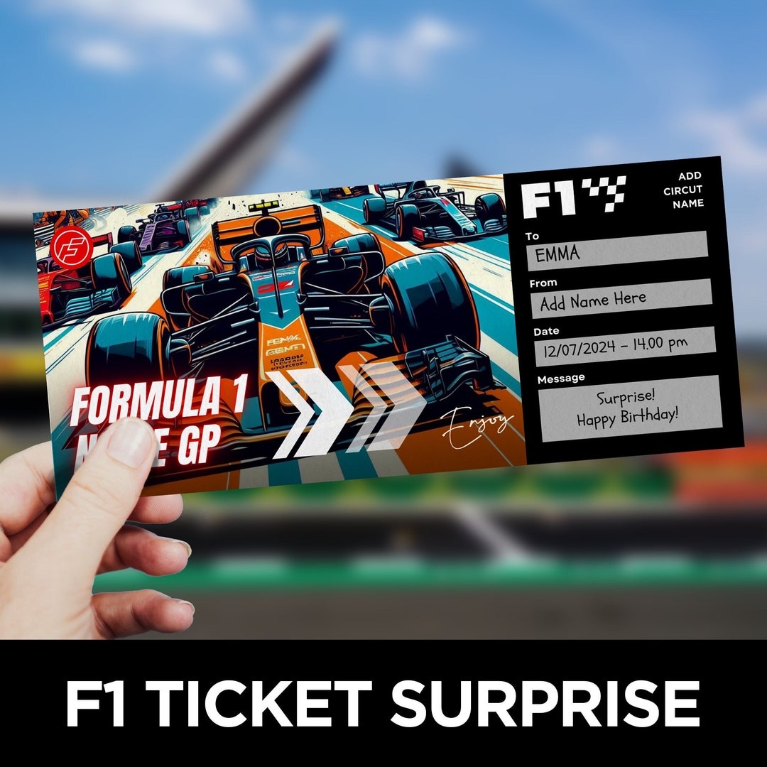 Editable F1 Ticket Template, F1 Grand Prix, Formula One Ticket ...