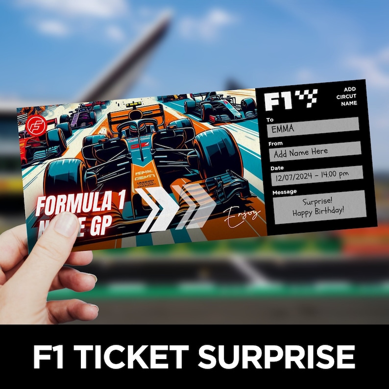 Editable F1 Ticket Template, F1 Grand Prix, Formula One Ticket ...