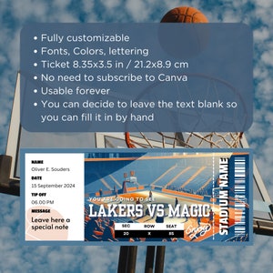 Basketball Game Tickets, Basketball Invite, Sports Event Ticket, Coupon ...