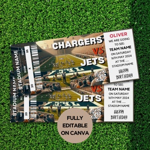Nfl Ticket Template, Event Ticket, Football Game Ticket, Sports Event ...