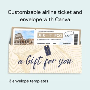 Editable Plane Ticket Template, Boarding Pass Ticket Template, Airline ...