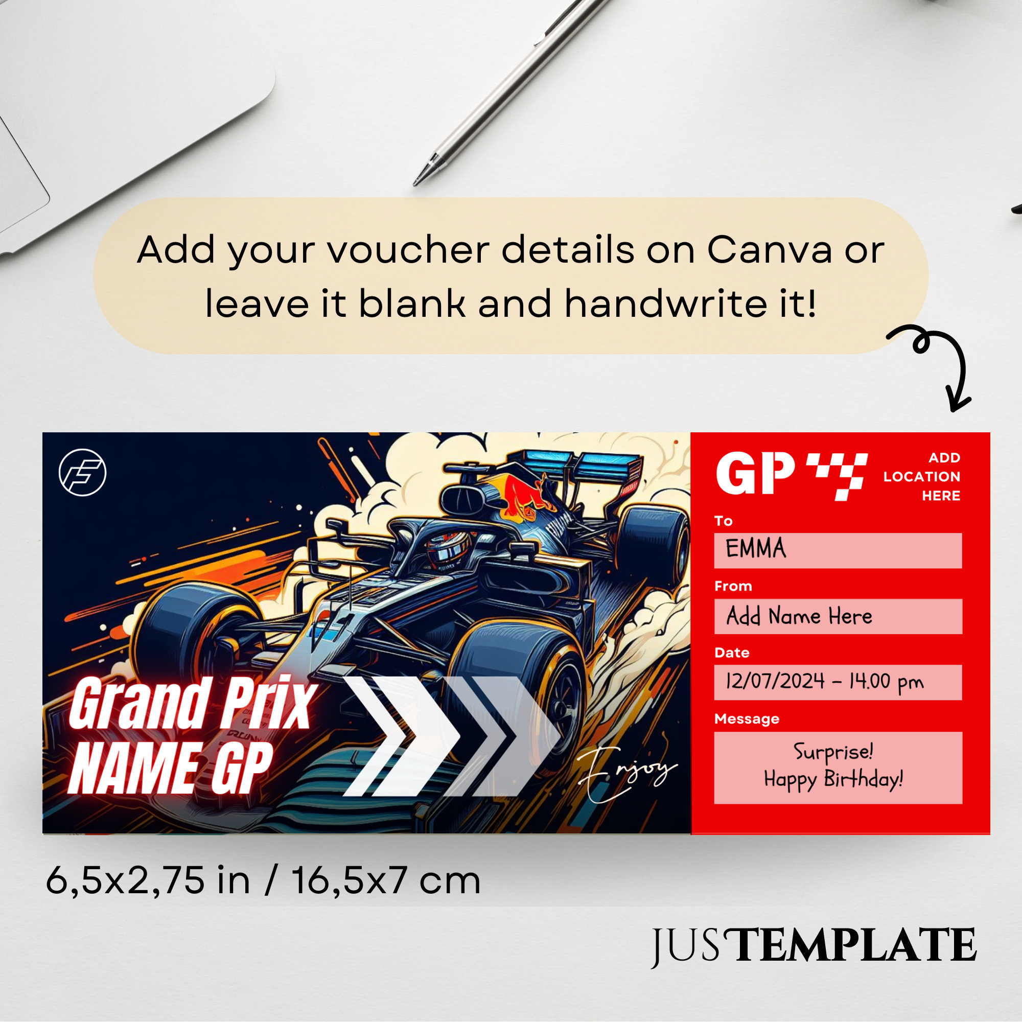 Editable F1 Ticket Template, F1 Grand Prix, Formula One Ticket ...