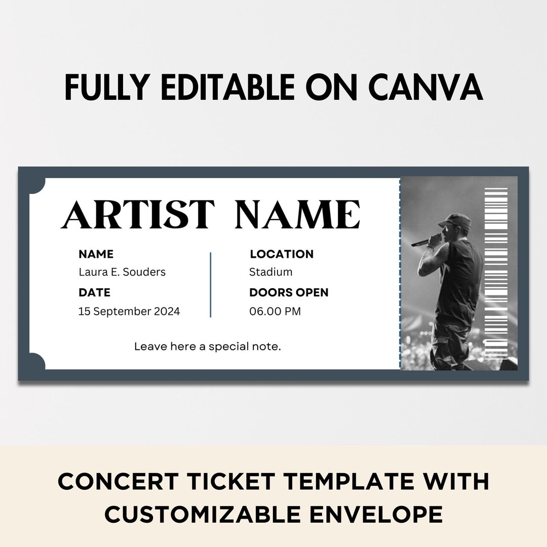 Concert Ticket Template, Concert Tour Ticket, Live Concert Tickets ...