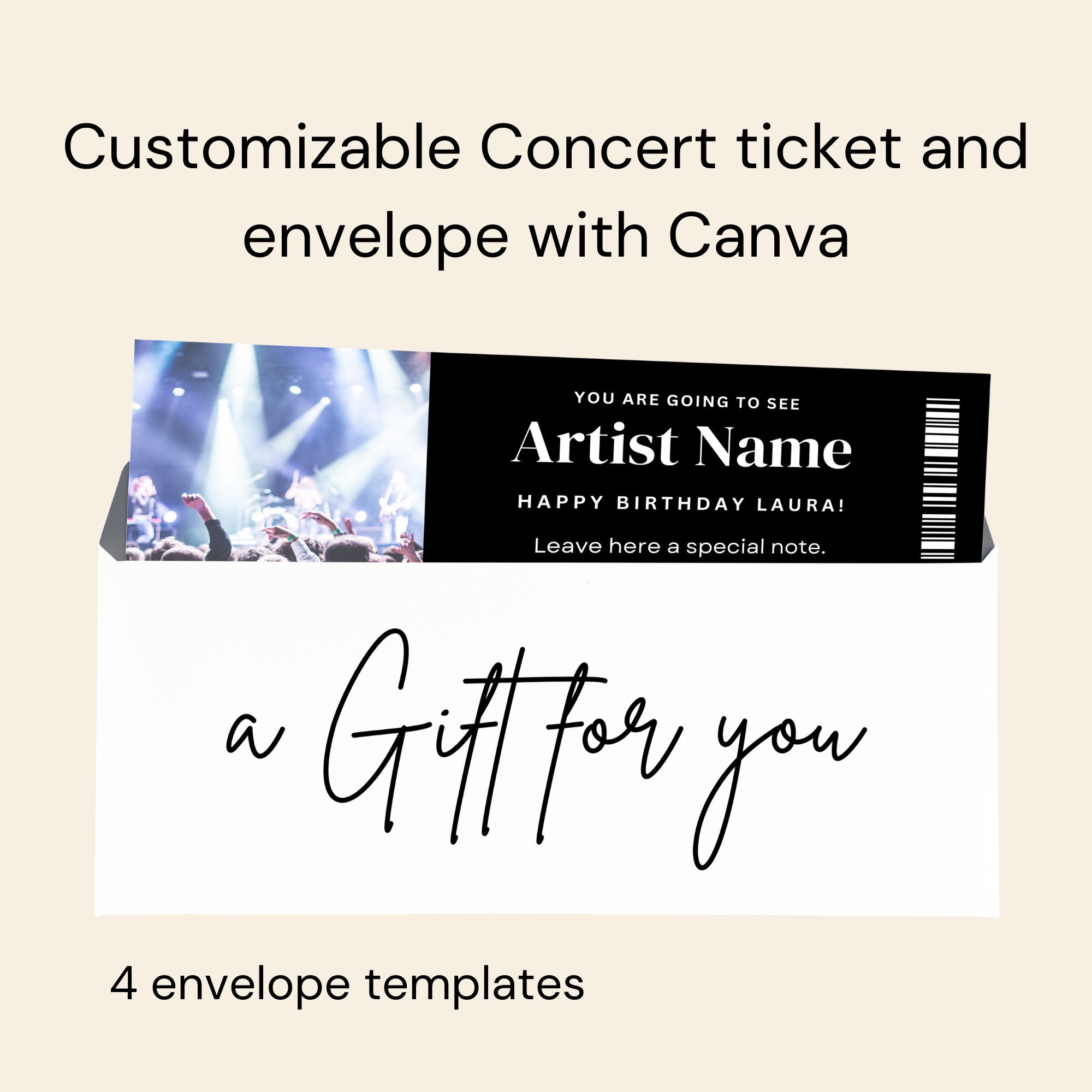 Concert Ticket Template, Concert Tour Ticket, Live Concert Tickets ...