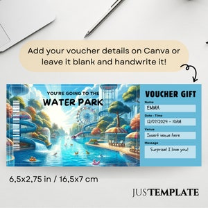 Water Park Ticket Template, Amusement Park Tickets, Admission Ticket ...