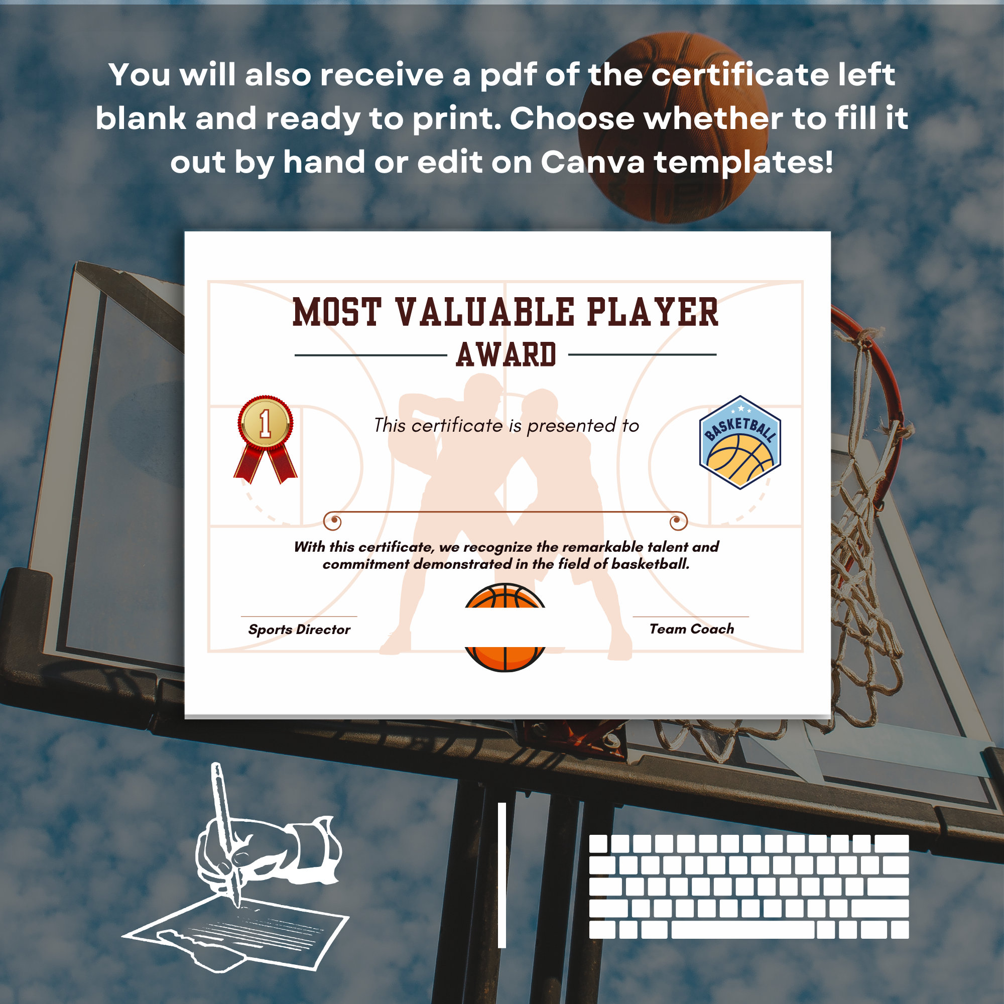 Editable Basketball Awards, Basketball Certificate, Award Certificates ...