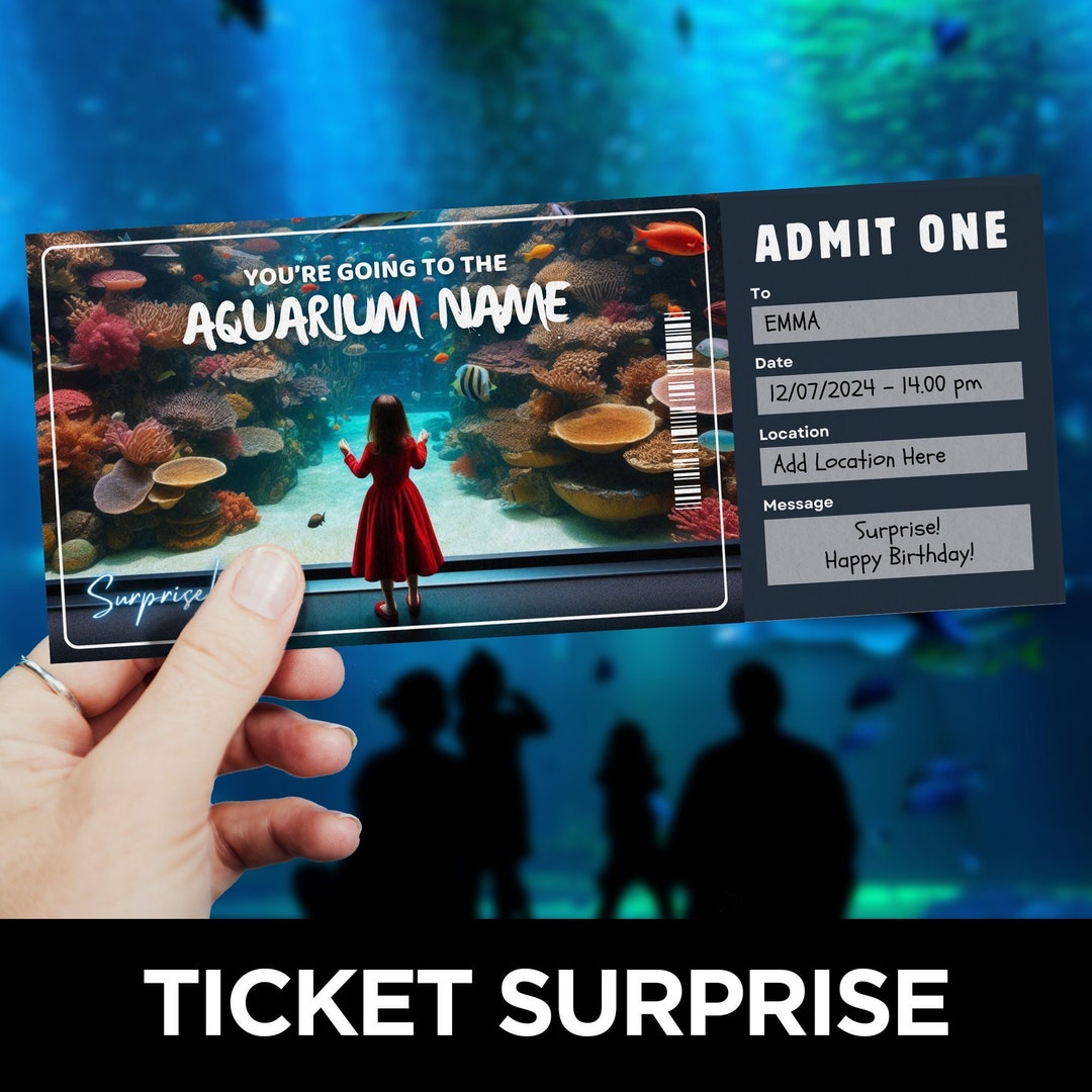 Aquarium Ticket Template, Ocean Park Ticket, Aquarium Visit Tour, Surprise Aquarium Pass ...