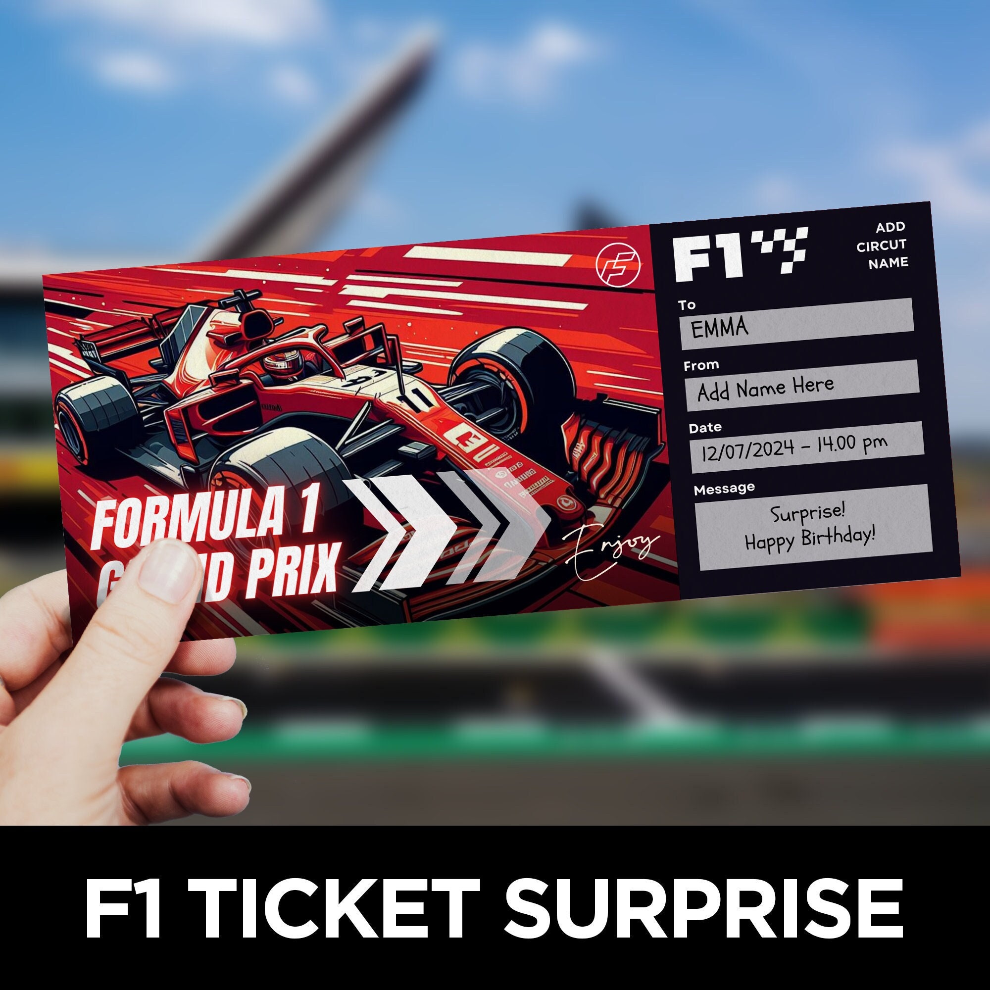 Editable F1 Ticket Template, F1 Grand Prix, Formula One Ticket ...