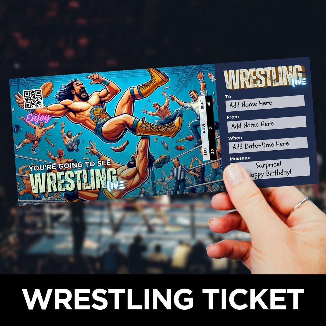 Printable Wrestling Tickets Template, WWE Ticket, Raw Ticket ...