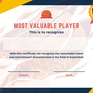 Editable Basketball Awards, Basketball Certificate, Award Certificates ...