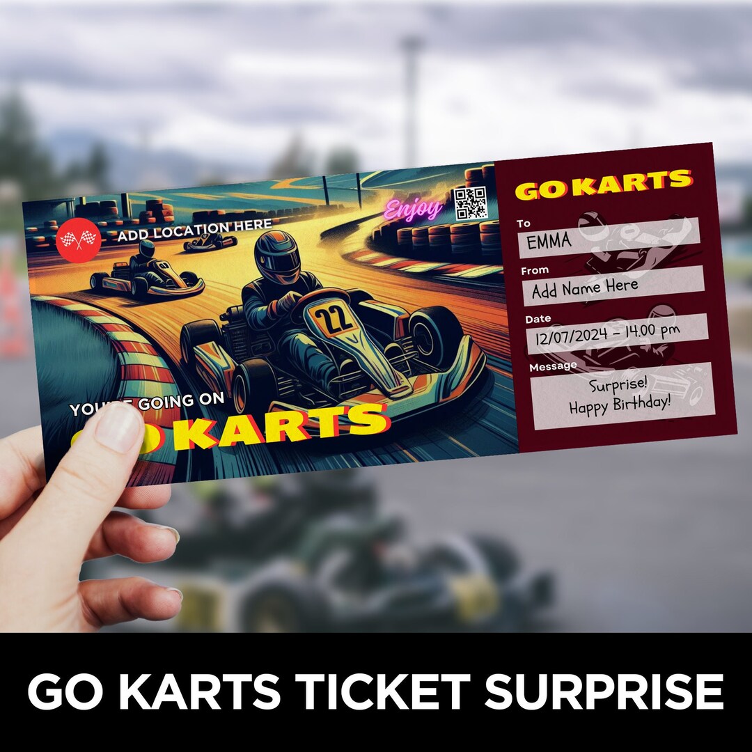Go Kart Ticket, Go Kart Racing, Go Karting, Racing Ticket , Race Car ...