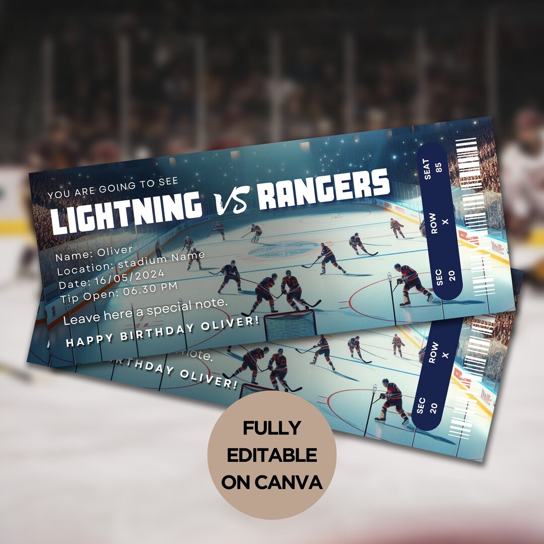 Hockey Invite, Hockey Tickets, Sports Event Ticket, Coupon Template ...