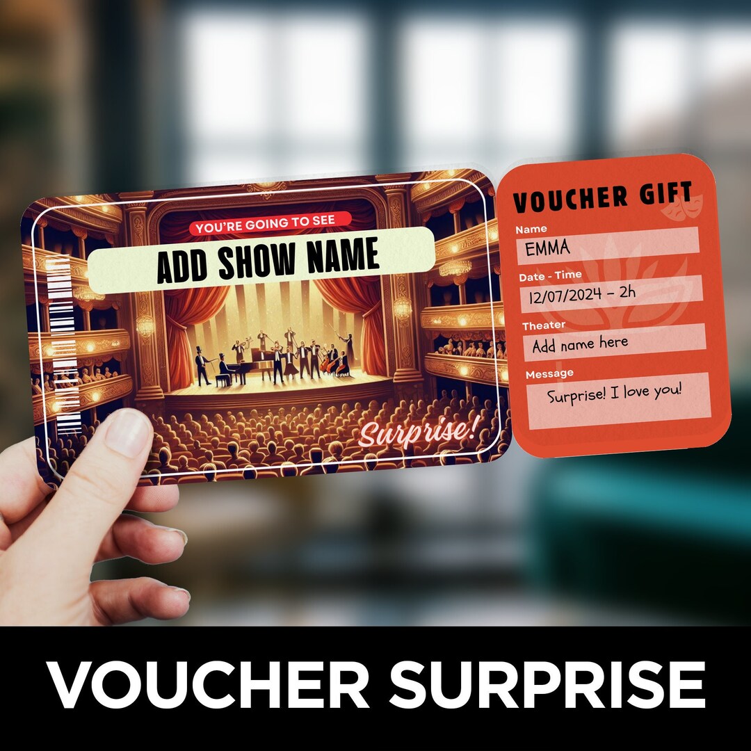Editable Theatre Ticket Template: Surprise Event Voucher (digital ...
