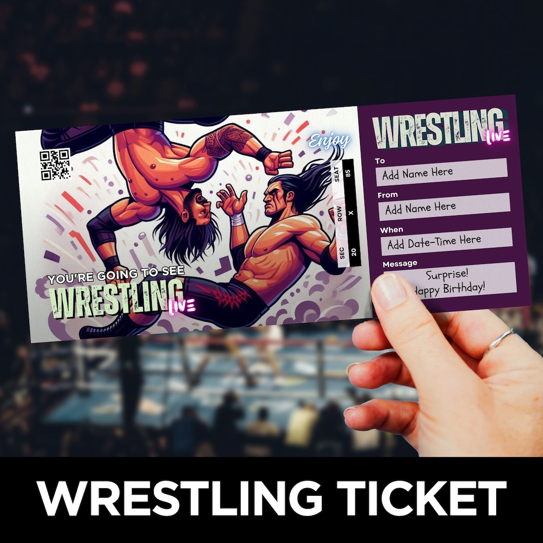 Printable Wrestling Tickets Template, WWE Ticket, Raw Ticket ...